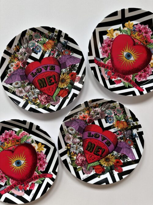 Valentines Party Plates, Love Me! - KIKASWORKSHOP by Erika C...